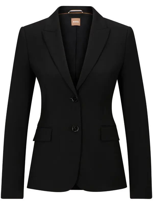 Hugo Boss Notched-lapel Wool Blazer - Black
