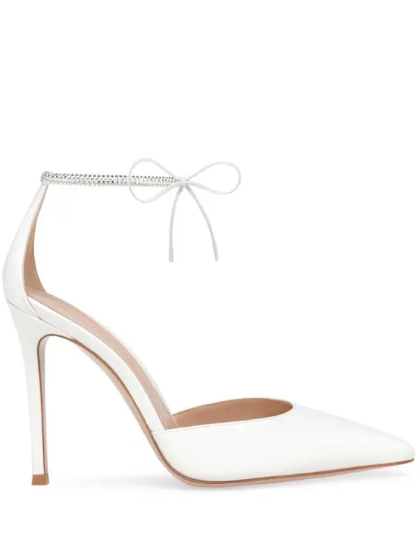 GIANVITO ROSSI Montecarlo D'orsay 105mm Pumps - White