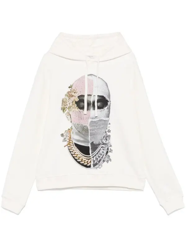 IH NOM UH NIT Newspaper Mask-print Hoodie