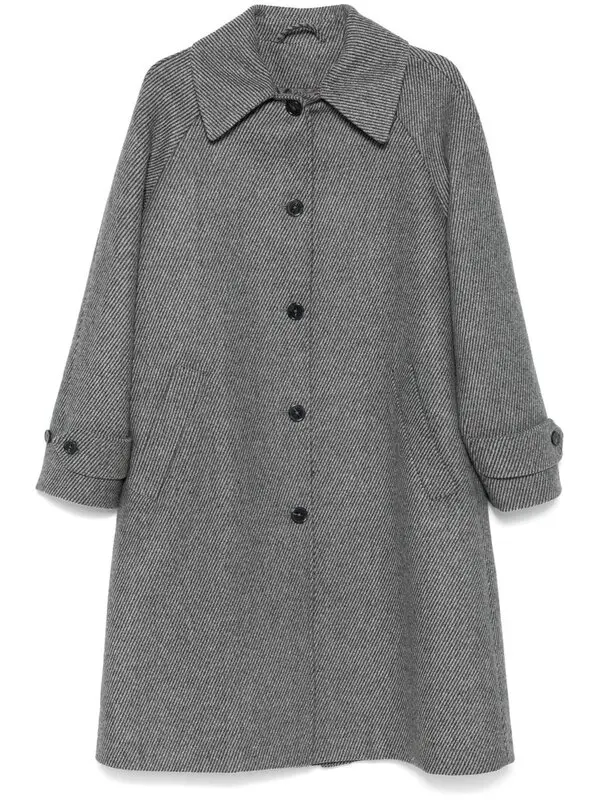 Officine Générale Aretha Itl Textured Stripe Wo - Midgrey/lightgrey