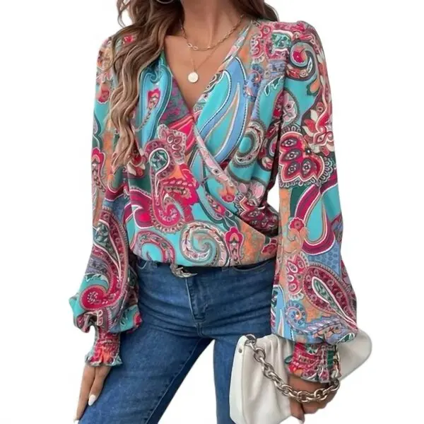Buy Lily Clothing Cross Wrap Blouse In Color - Multi At 5% Off ...