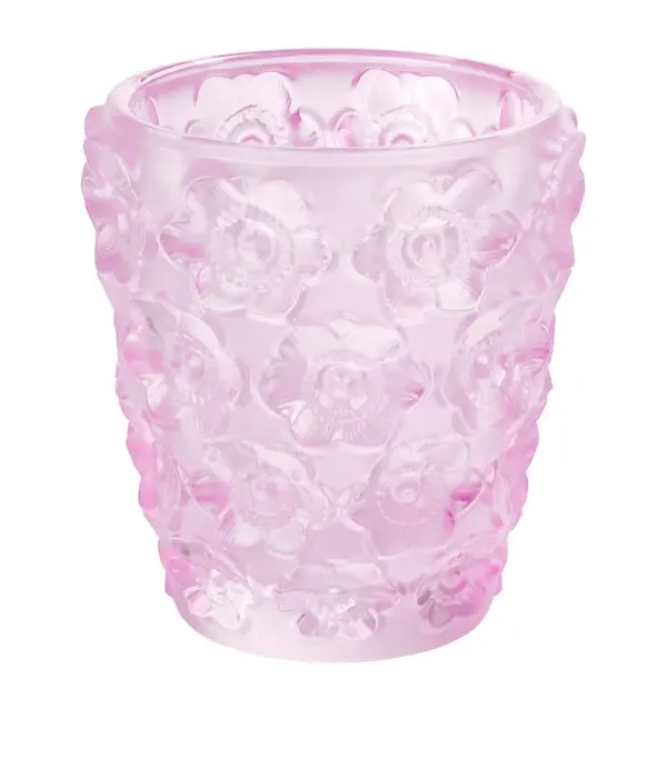 Lalique Rose Nebula Anemones Votive - Pink
