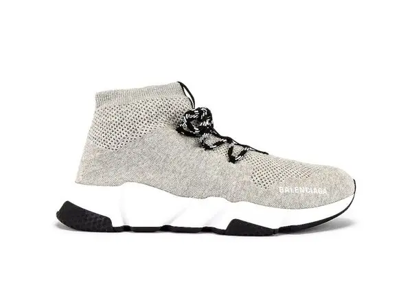 Balenciaga Speed Lace Up Sneakers - Grey/white/black