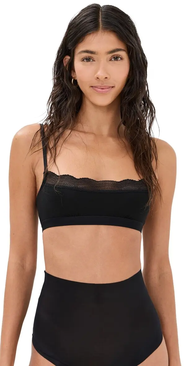 STRIPE & STARE The Lace Square Bralette - Black