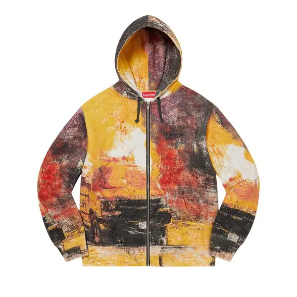Supreme Fire Zip Up Hooded Sweatshirt