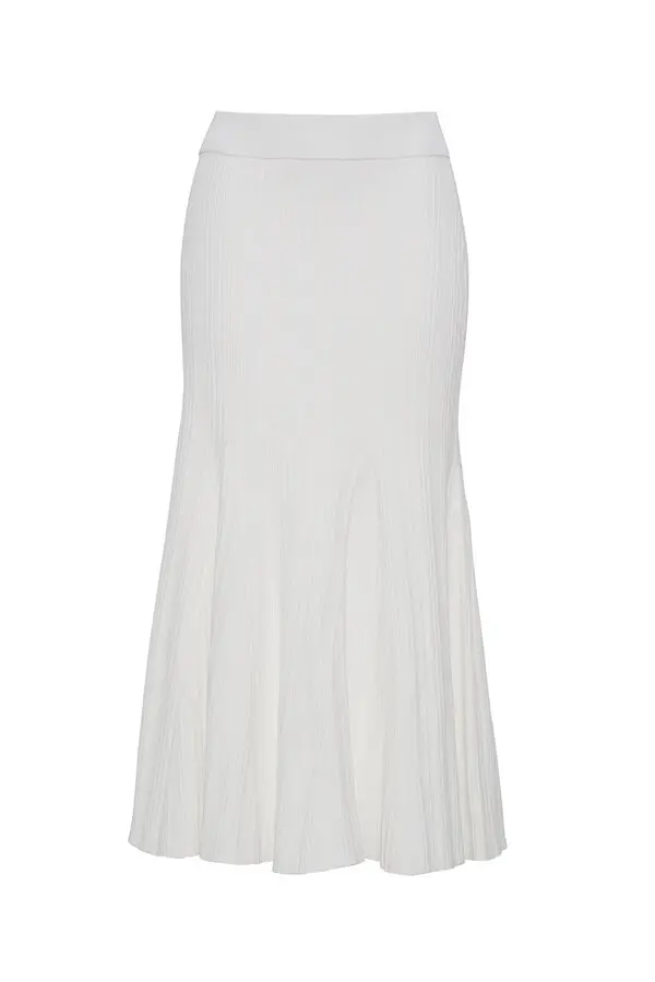 Cara Cara Dara Ribbed Trumpet Skirt - Ivory