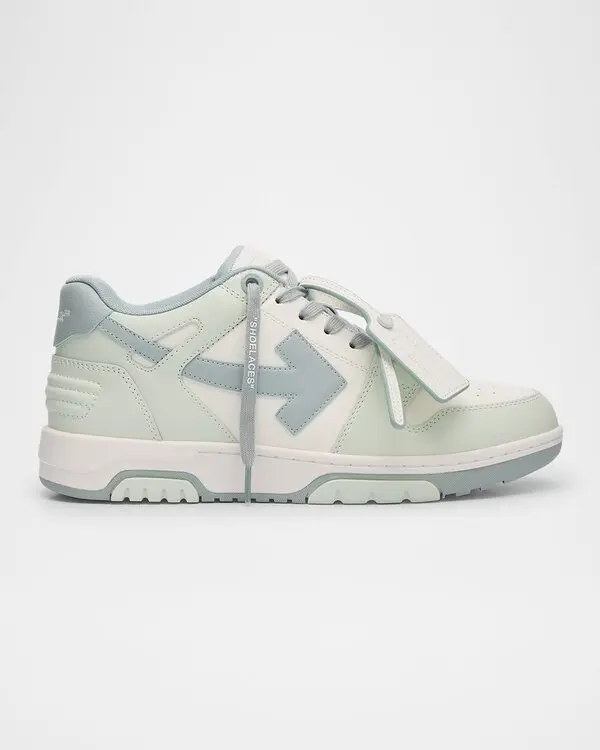 Off-White Out Of Office Leather Low-top Sneakers - Mint- Greyish