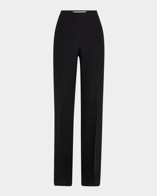 Lafayette 148 New York Saint Marks Straight Wool-silk Trousers