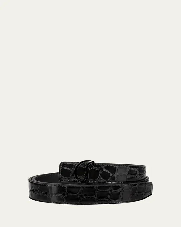 CHRISTIAN LOUBOUTIN Cl Logo 25mm Belt - Black