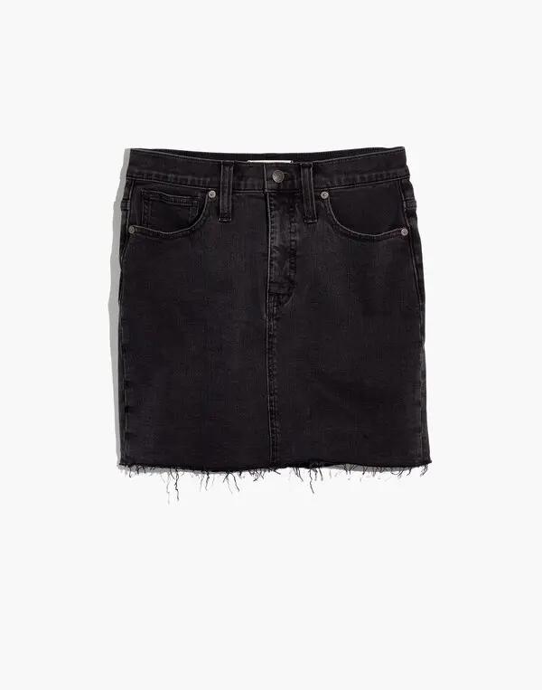 Madewell Stretch Denim Raw-Hemmed Mini Skirt In Ashcraft Wash 37