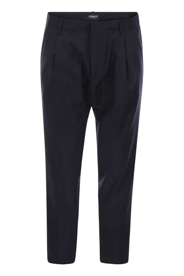 DONDUP Ben Carrot Pants In Wool - Blue