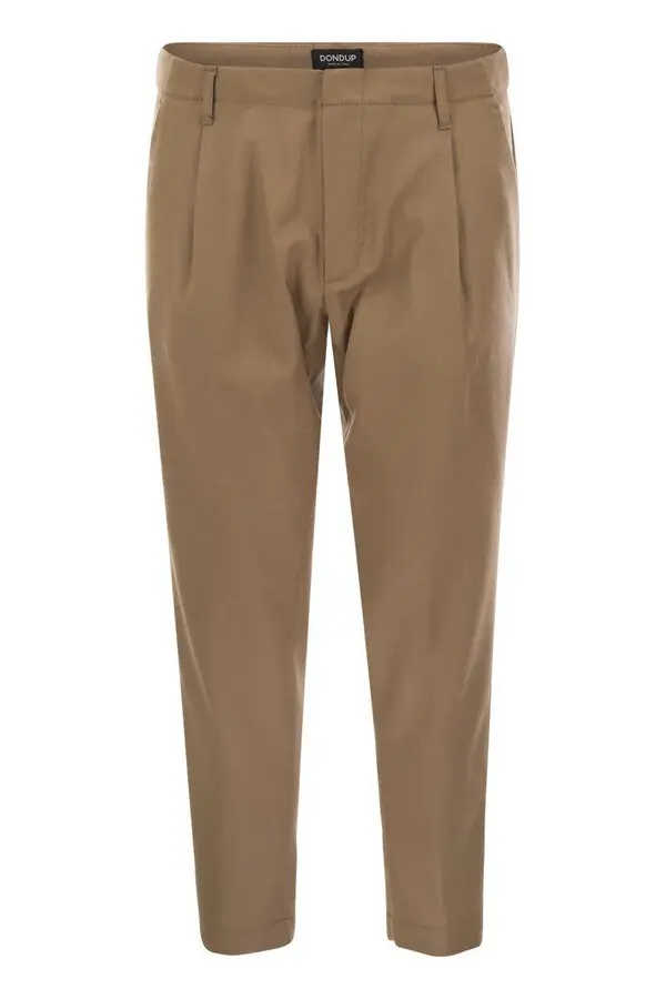 DONDUP Ben Carrot Pants In Wool - Brown