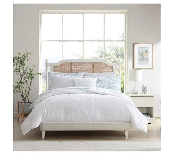 Laura Ashley Margaret White King Comforter Be D In A Bag Set