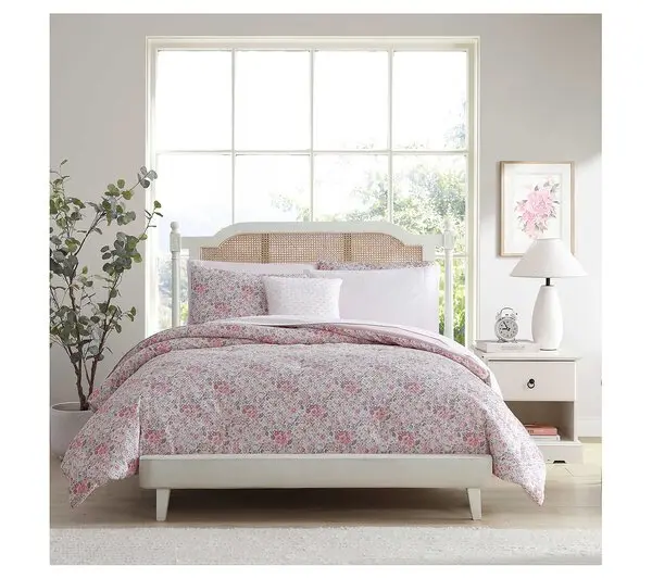 Laura Ashley Quartet Pink King Comforter Bed I A Bag Set