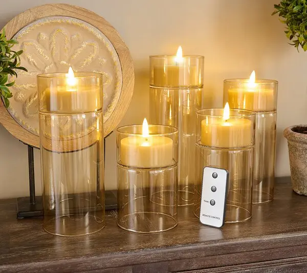 HOME REFLECTIONS Flameless S/5 Flameless Glass Holders