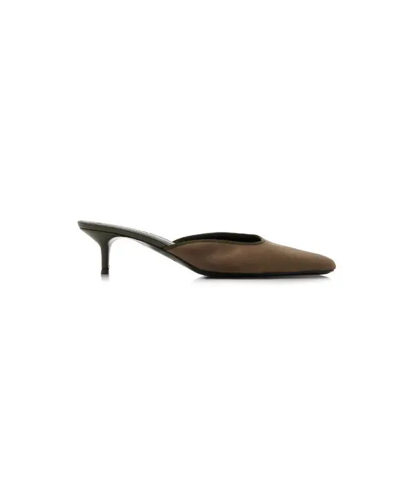 Staud Otto Satin Mules - Green