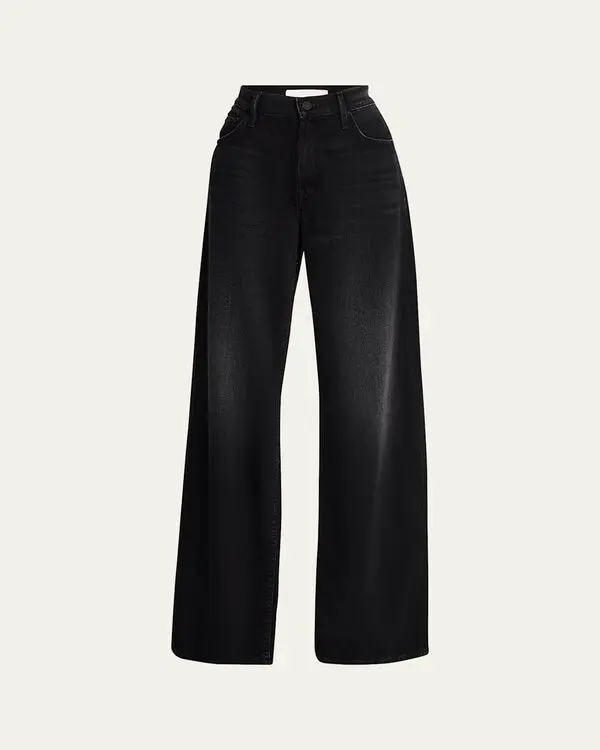 MOTHER The Spinner Zip Sneak Jeans - Black Magic