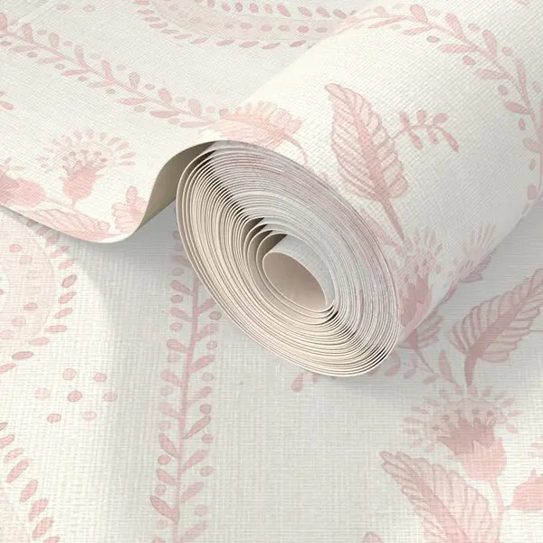 Spoonflower Ballet Slipper On White 100% Natural Sisal Grasscloth Wallcovering - Gray,white,grey