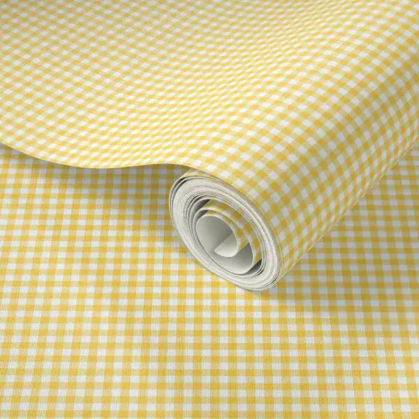 gingham wallpaper yellow