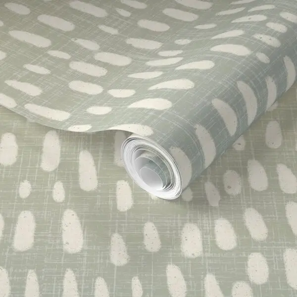 Spoonflower Sunset Modern Abstract Beach Multi Colored Custom Pre-pasted Wallpaper - Green,gray