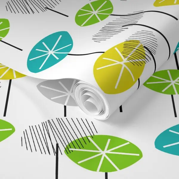 Spoonflower Whimsical Dandelion Spring Garden Flowers Summer Custom Removable Wallpaper