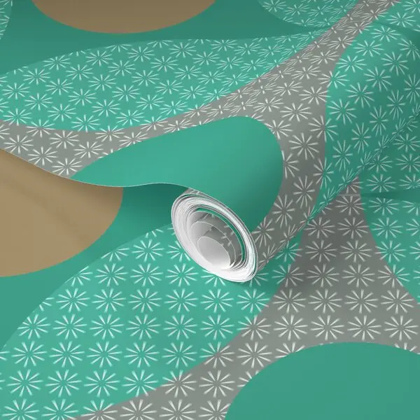 Spoonflower Diamonds Circles Cool Dots Jazz Mid Century Traditional Wallpaper