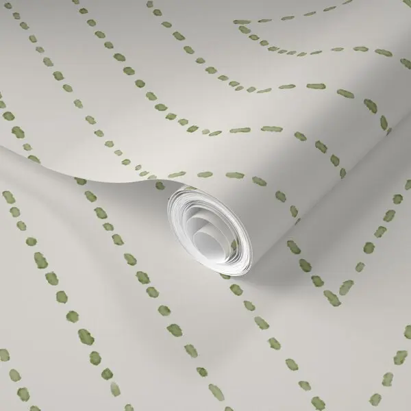 Spoonflower Cream Olive Diamond Green Geo Geometric Modern Custom Removable Wallpaper
