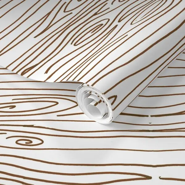 Spoonflower Forest Tree Wood Horizontal Bois Woodgrain Custom Pre-pasted Wallpaper