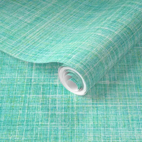 Spoonflower Aqua Joan Textures Traditional Wallpaper - Teal,green,mint
