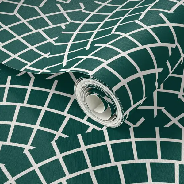 Spoonflower Geometric Mosaic Tile Geo Scallop Shell Custom Removable Wallpaper