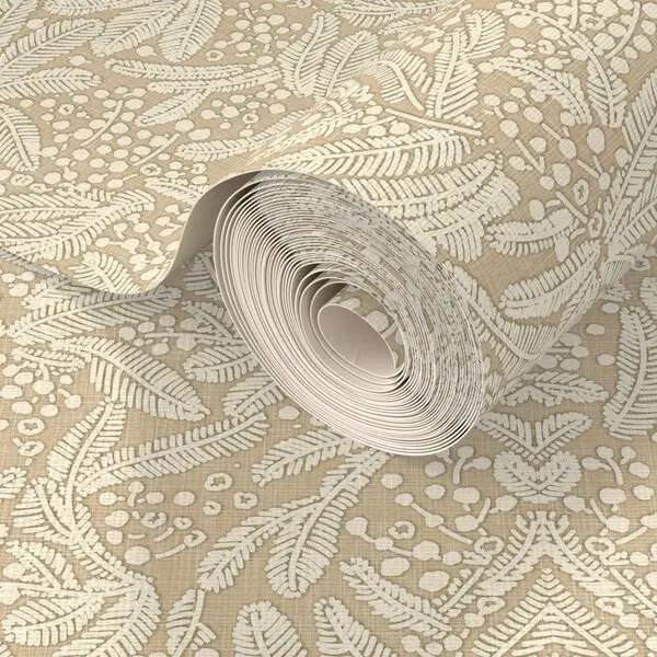 Spoonflower Mimose Texture In Large 100% Natural Sisal Grasscloth Wallcovering