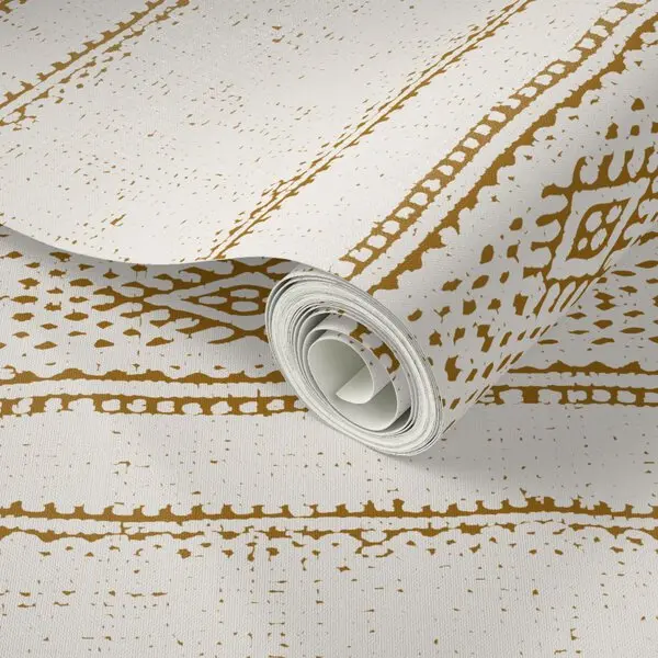 Spoonflower Stripe Geometric Dot Line Geo Tribal Traditional Wallpaper