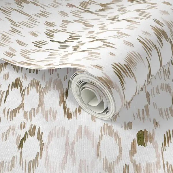 Spoonflower Brown Abstract Neutral Beige Natural Custom Pre-pasted Wallpaper - Brown,beige,gray