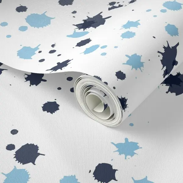Spoonflower Carolina Blue Dots Unc Confetti Baby Splatter Traditional Wallpaper