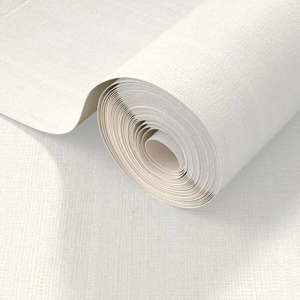 Spoonflower White Ffffff Solid Coordinate 100% Natural Sisal Grasscloth Wallcovering - White,ivory