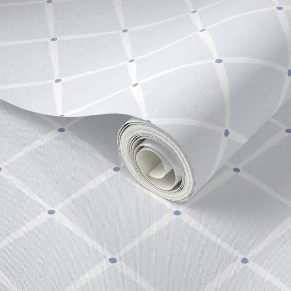 Spoonflower Diamonds Grey Geometric Squares Graphic Serenity Custom Removable Wallpaper - Gray