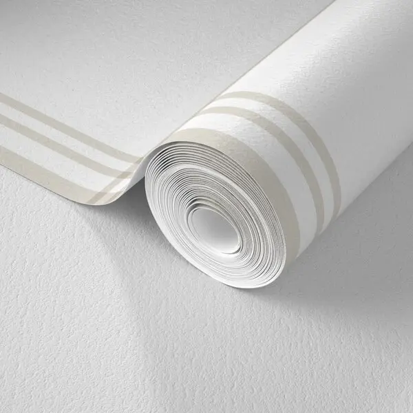 Spoonflower Windowpane Plaid Greige On Large Scale 100% Natural Sisal Grasscloth Wallcovering