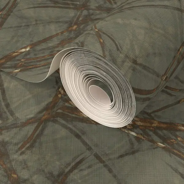 Spoonflower Wispy Taupe 100% Natural Sisal Grasscloth Wallcovering - White
