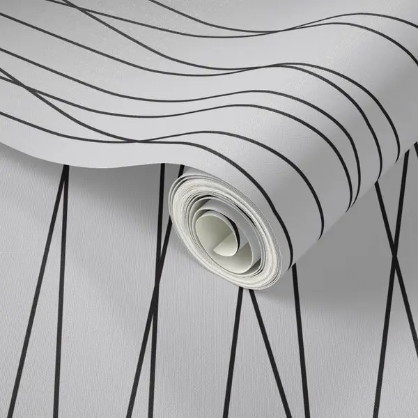 Spoonflower Vintage Stripe Grey Modern Geometric Abstract Traditional Wallpaper
