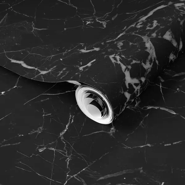 Spoonflower Black Marble White Lines Glam Texture Custom Removable Wallpaper