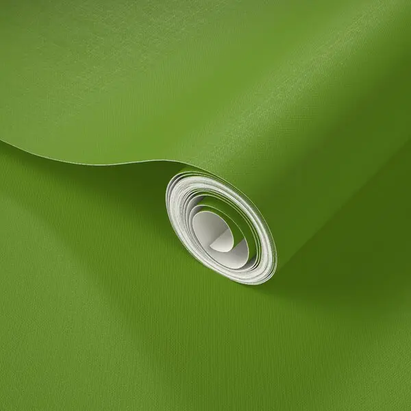 Spoonflower Solid Grass Peridot Leaf Custom Removable Wallpaper - Green