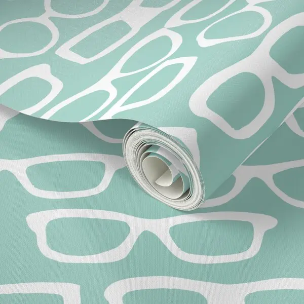 Spoonflower Fashion Nerd Geek Pastel Glasses Eyeglasses Custom Pre-pasted Wallpaper