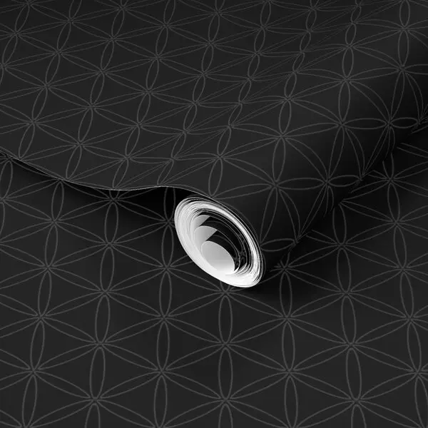 Spoonflower Black Star Grey Geometric Custom Pre-pasted Wallpaper