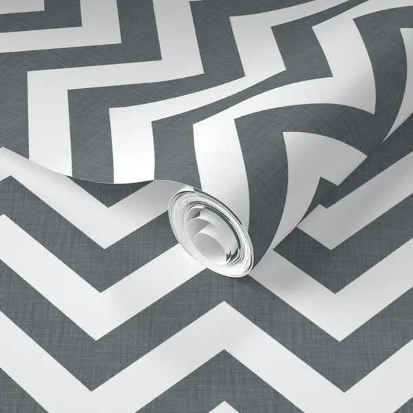 Spoonflower Chevron Grey Geometric Custom Removable Wallpaper