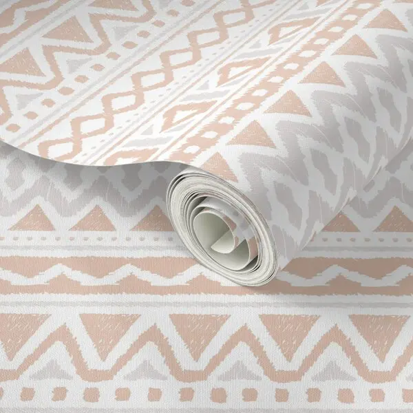 Spoonflower Colorful Aztec Design Geometric Traditional Wallpaper - Gray