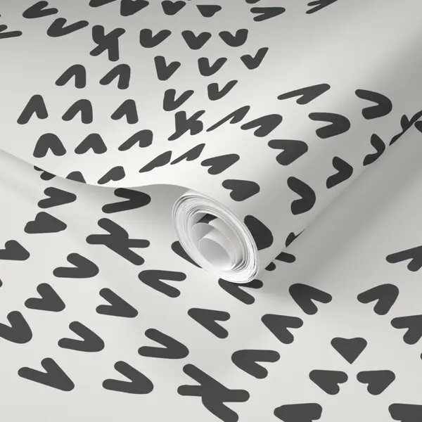 Spoonflower Stripe Modern Geometric Dot Line Geo Bohemian Custom Pre-pasted Wallpaper - Gray