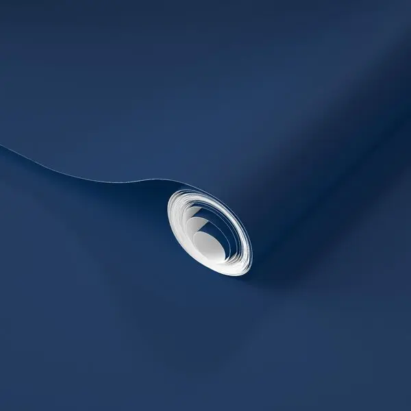 Spoonflower Blue Navy Coordinate Solid 003562 Custom Pre-pasted Wallpaper - Blue,navy