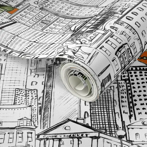 Spoonflower Boston T Ride Custom Removable Wallpaper