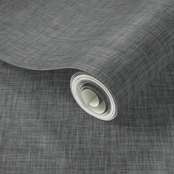 Spoonflower Charcoal Solid Rustic Custom Pre-pasted Wallpaper