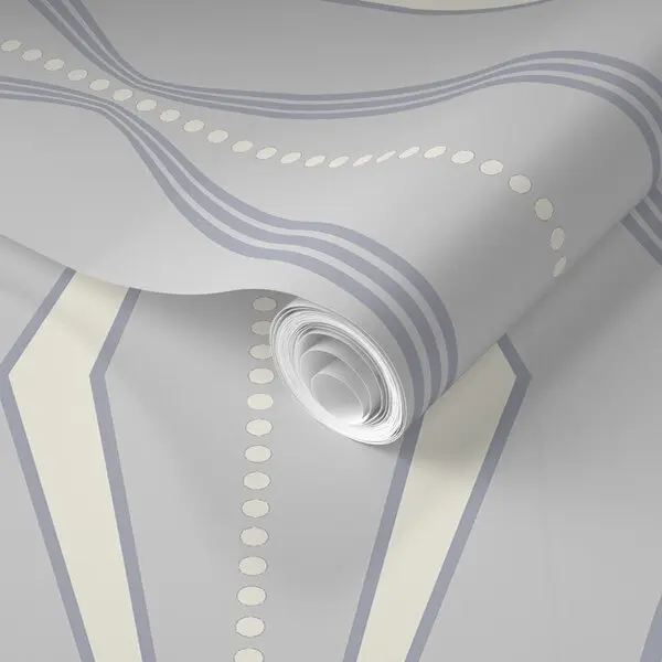 Spoonflower Silver Modern Retro Art Custom Pre-pasted Wallpaper